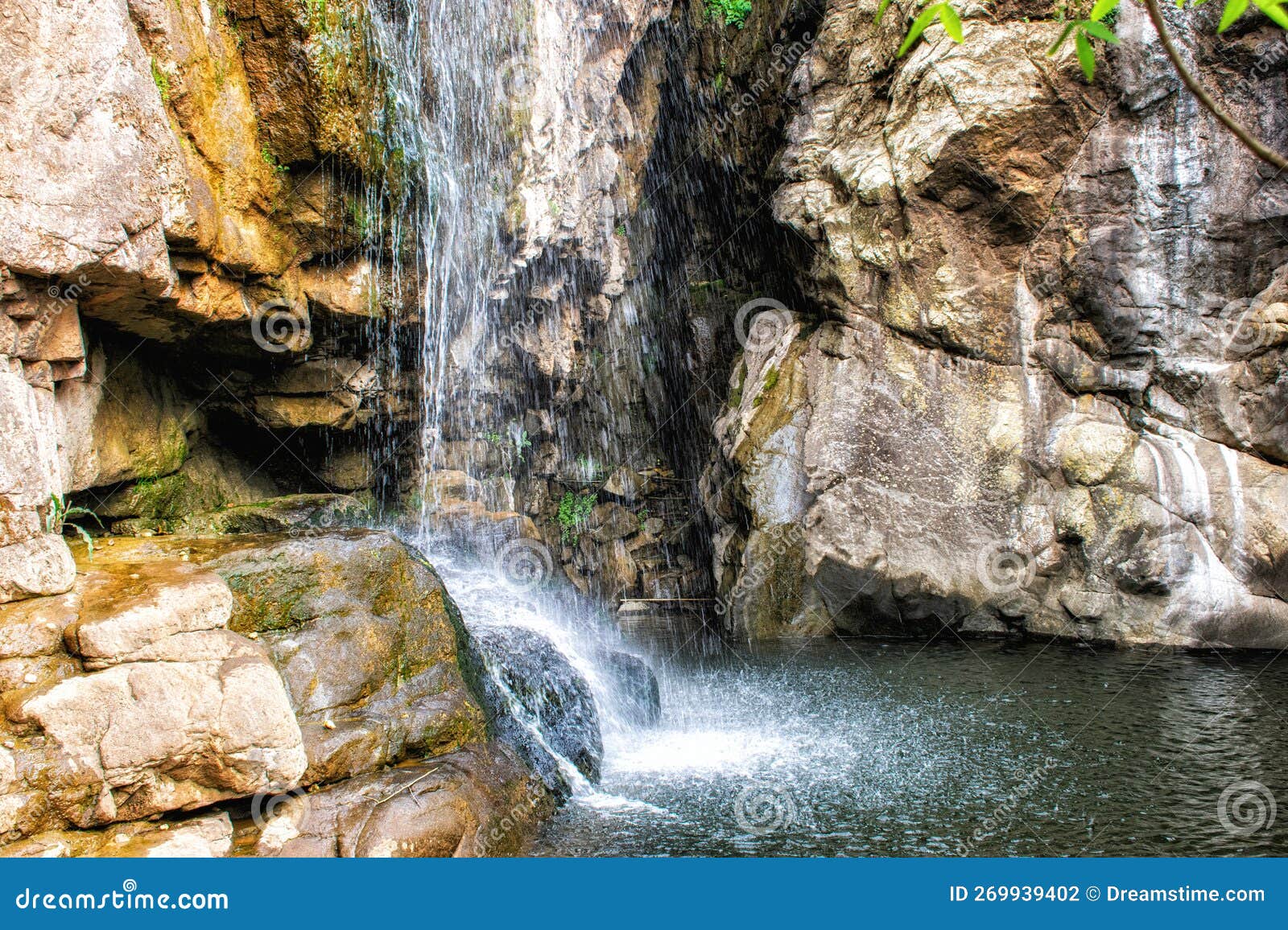 Water Cascading Down a Rock Face Stock Photo - Image of waterfall ...