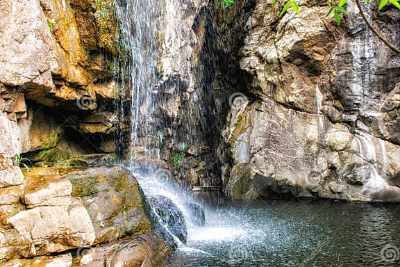 Water Cascading Down a Rock Face Stock Photo - Image of waterfall ...