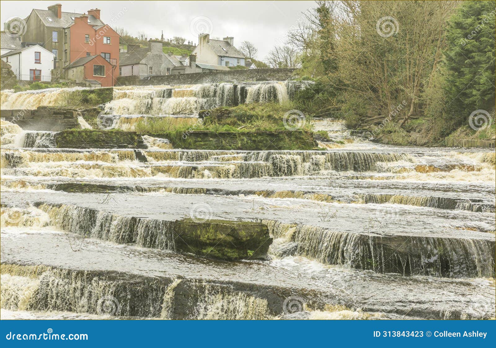 Water Cascadng Down a Series of Waterfalls Stock Image - Image of ...