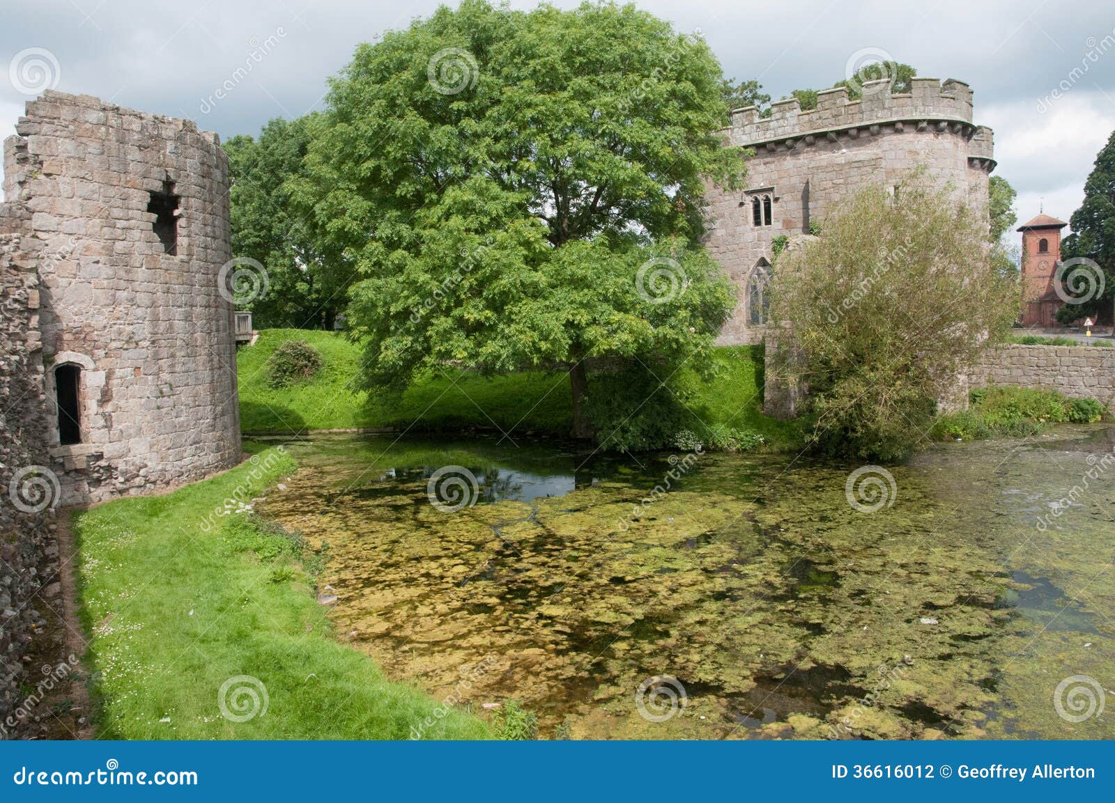 Water and castle stock photo. Image of green, walls, brick - 36616012