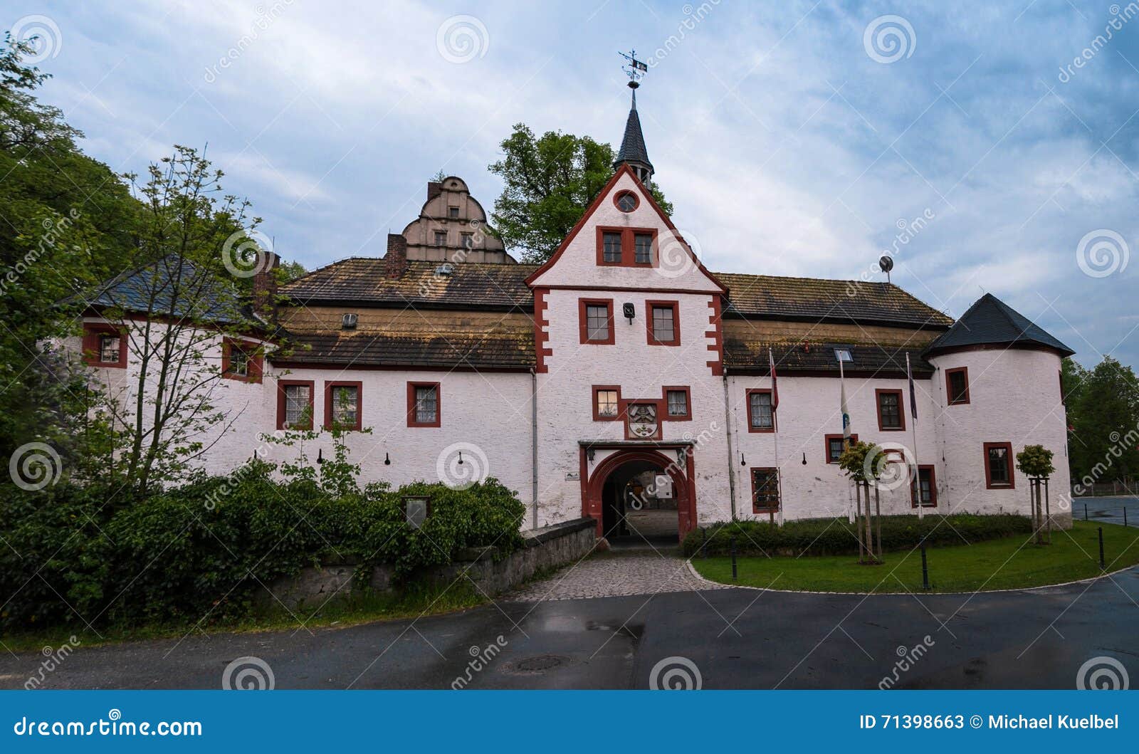 Water Castle Windischleuba Evening Medieval Stock Image - Image of ...