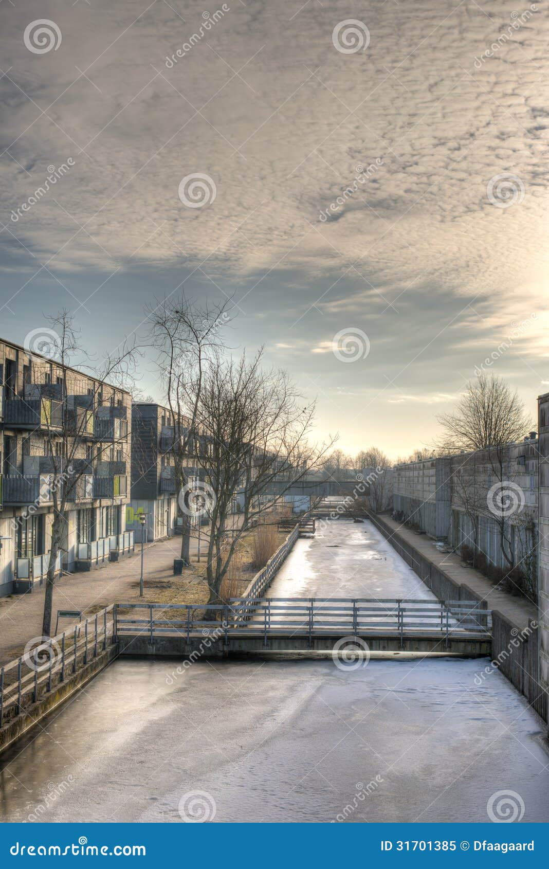 Water Channel through City. Stock Image - Image of layer, quiet: 31701385