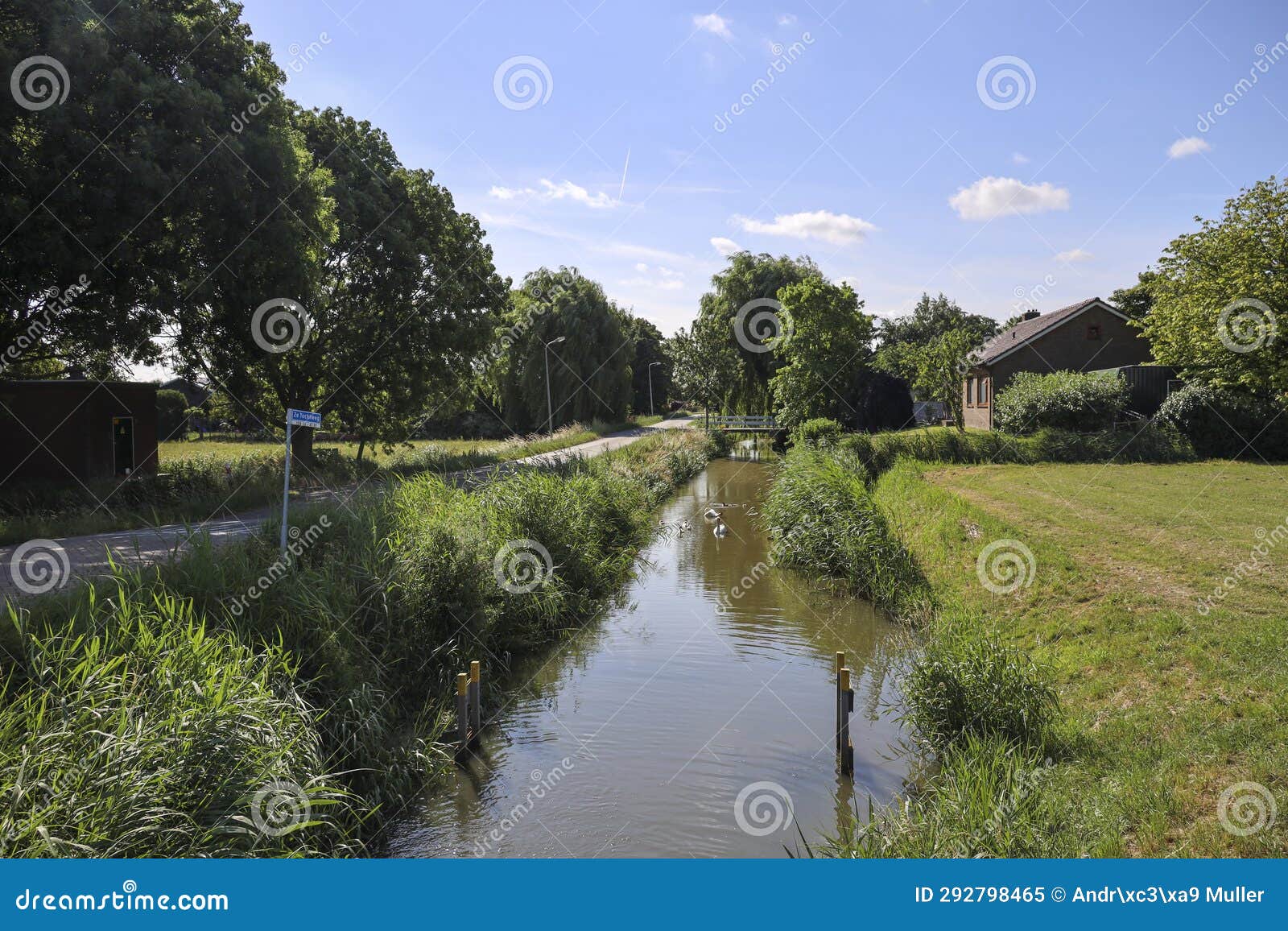 Water Channel in the Middle of the Zuidplaspolder Stock Image - Image ...