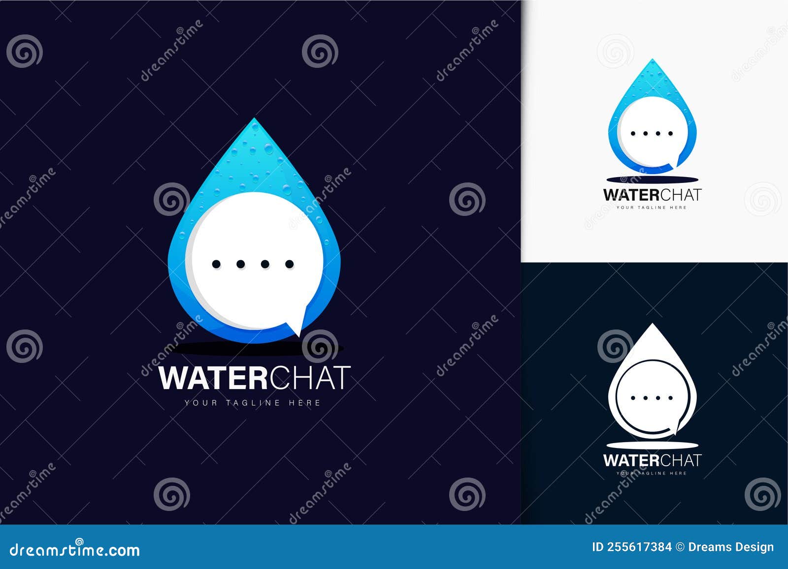Water and chat logo design stock vector. Illustration of logo - 255617384