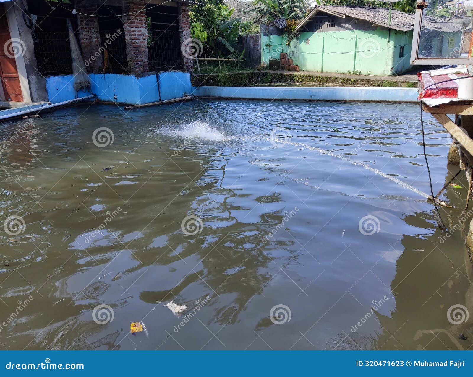 Water Circulation in Fish Ponds with Advanced Technology Stock Image ...