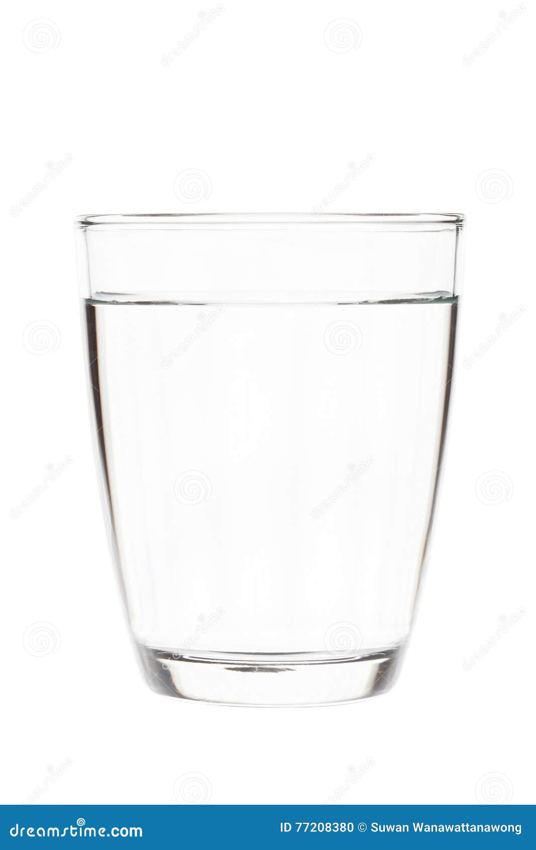 Water in Clear Glass Isolated on White Background. Stock Photo - Image ...