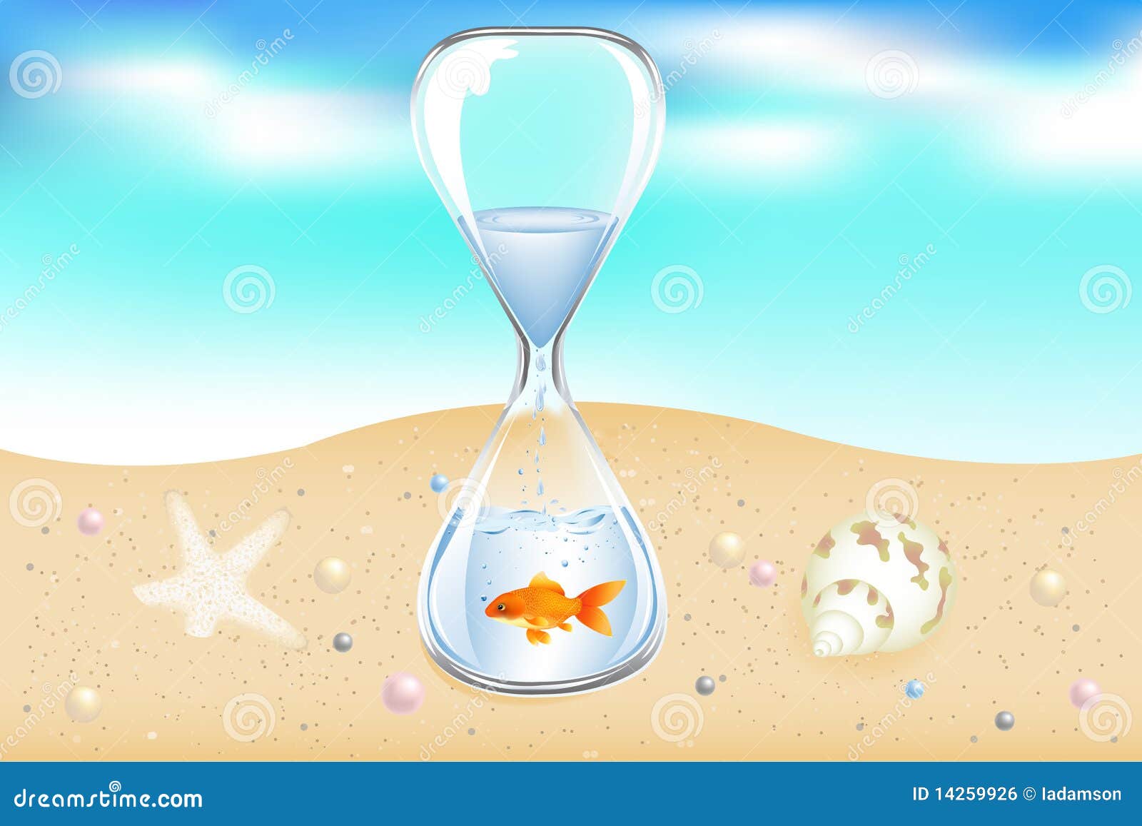 Water Clock on Seaside. Vector Stock Vector - Illustration of element ...