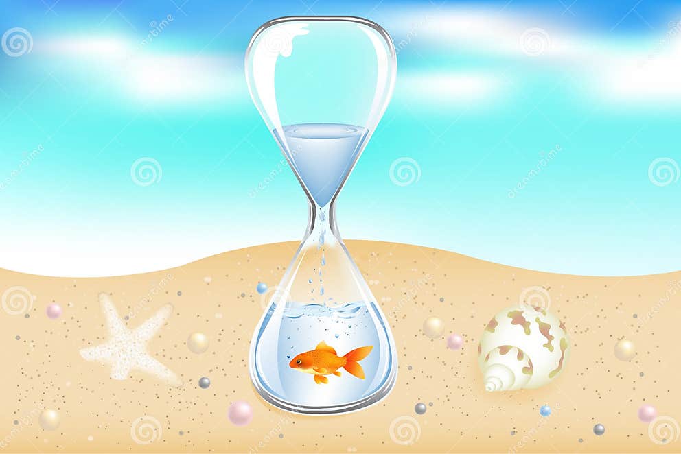 Water Clock on Seaside. Vector Stock Vector - Illustration of element ...