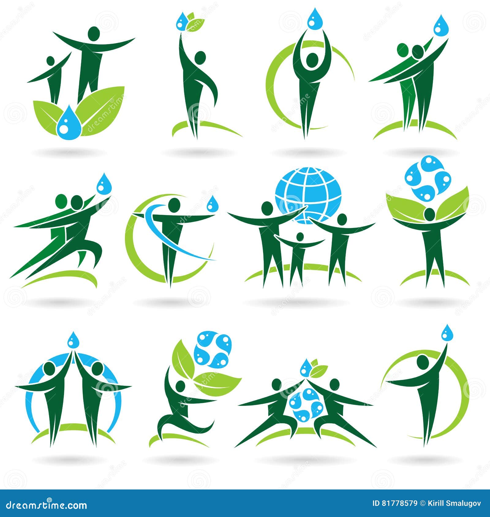 Water Collection Ecology Icons and Elements Stock Vector - Illustration ...