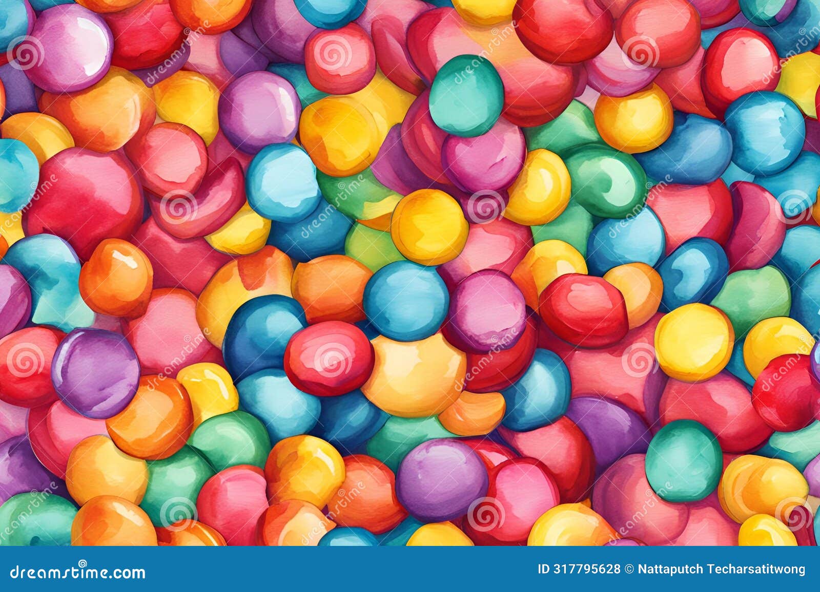 Water Color Candy Vibrant Colors Repeating Pattern Stock Photo - Image ...