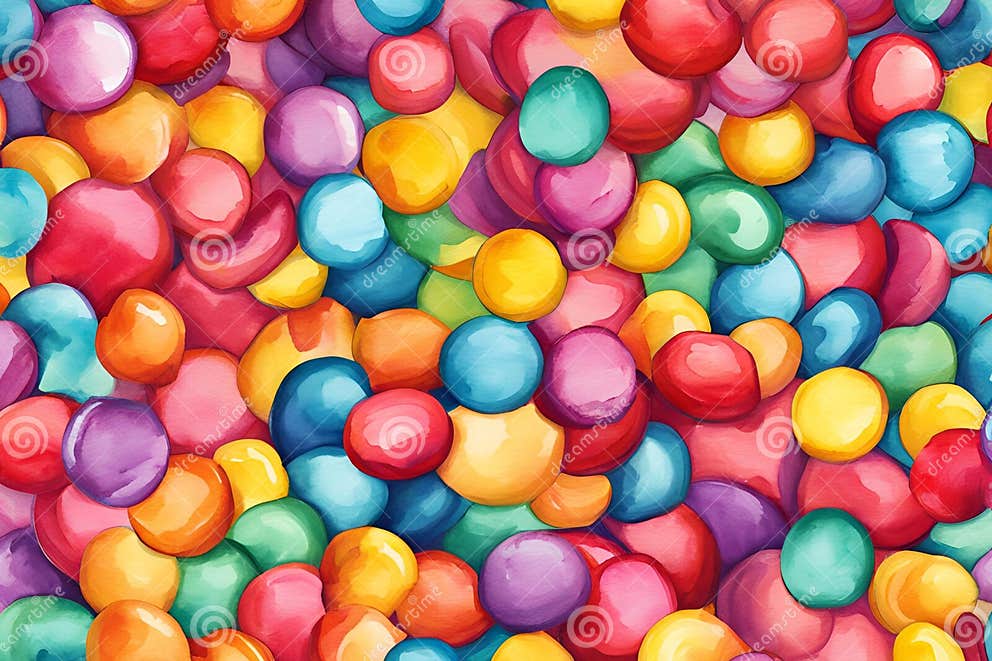 Water Color Candy Vibrant Colors Repeating Pattern Stock Photo - Image of vector, sweet: 317795628