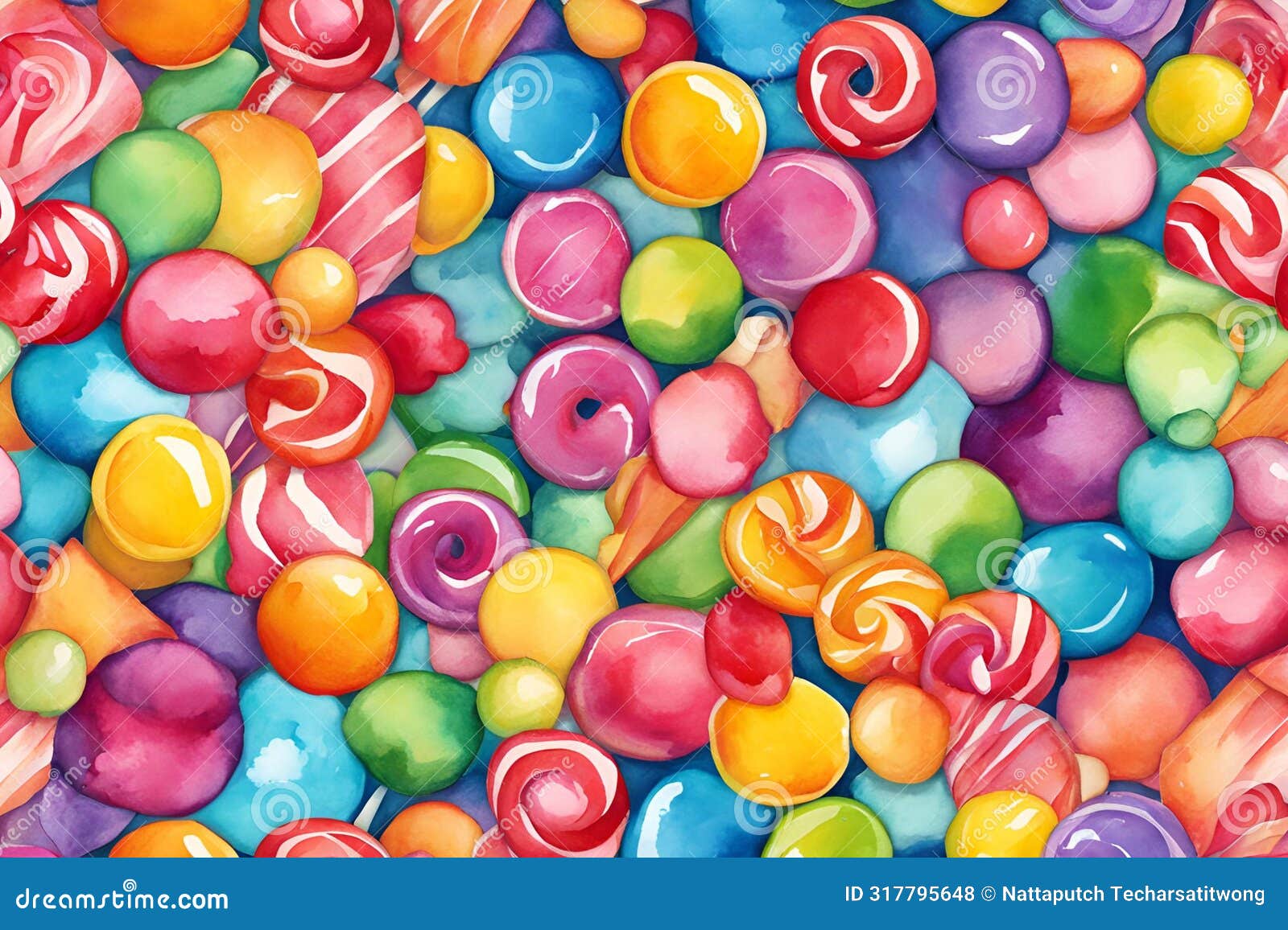 Water Color Candy Vibrant Colors Repeating Pattern Stock Photo - Image ...