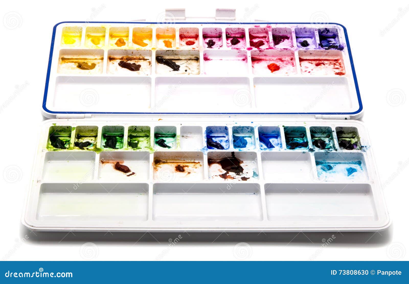 Water Color on Color Palette Stock Photo - Image of watercolor, rainbow ...