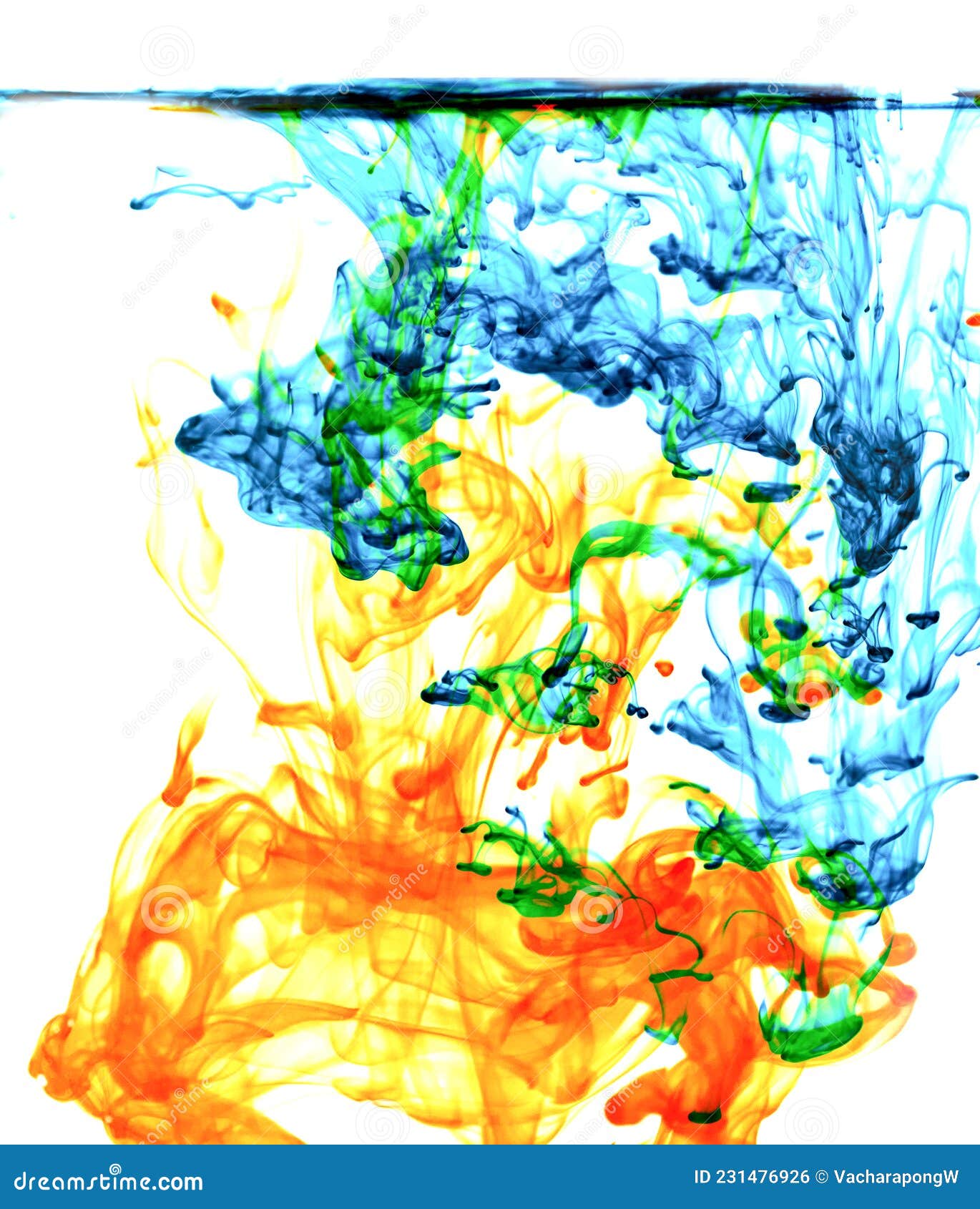 Water Color Dye Drop in Water Stock Illustration - Illustration of ...