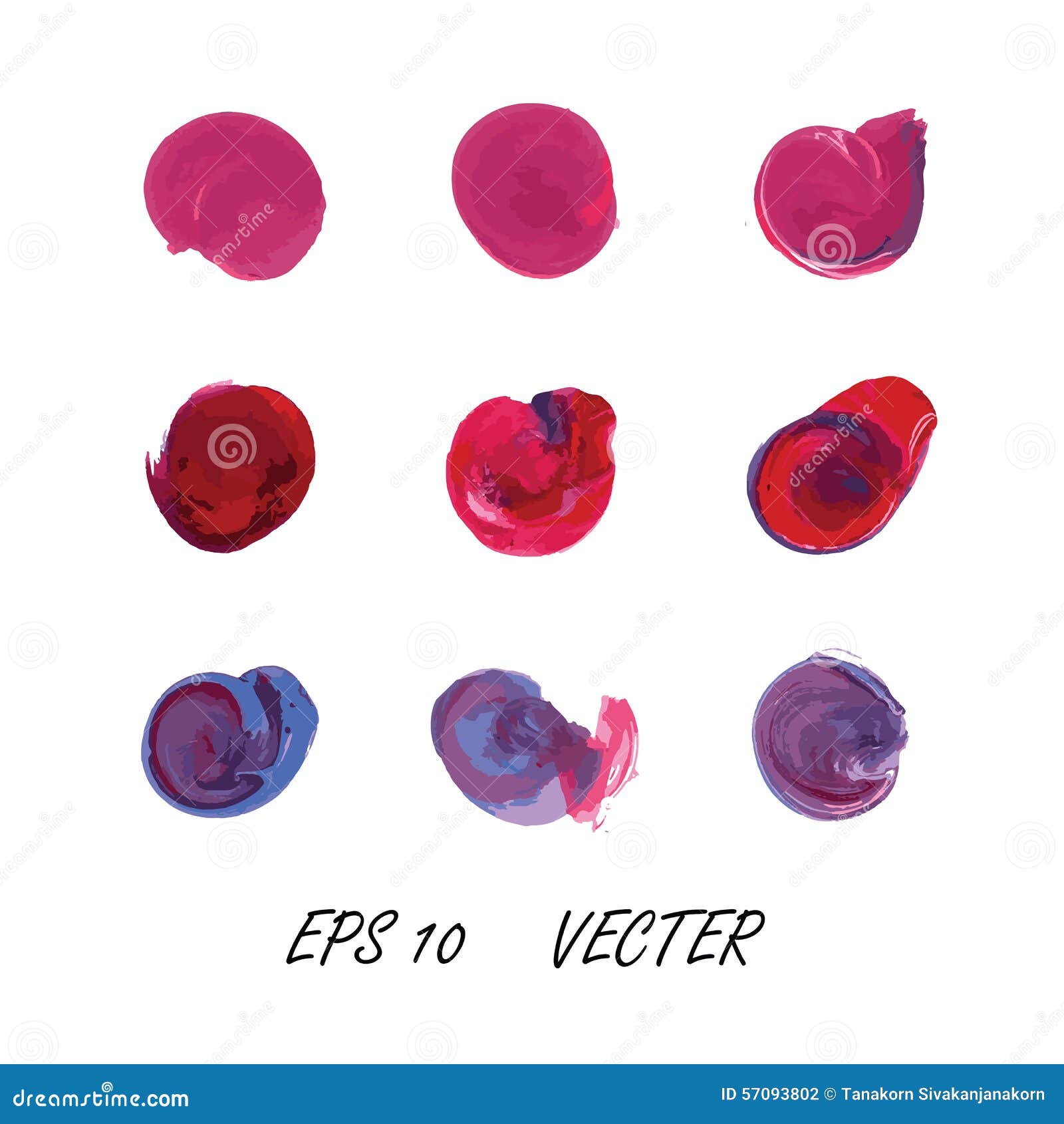 Water Color Mixing of Red and Blue Stock Illustration - Illustration of ...