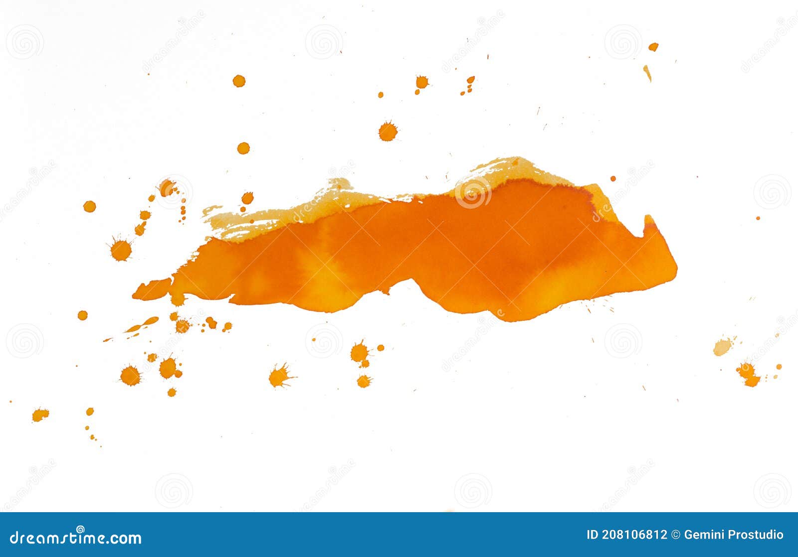 Water Color Orange Splashes, Orange Paint Splash Stock Illustration ...