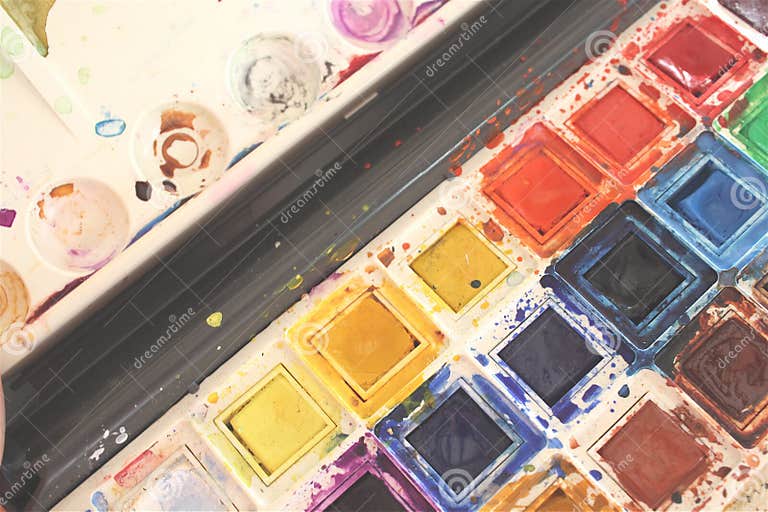 Water Color Paint Box stock image. Image of container - 6045219