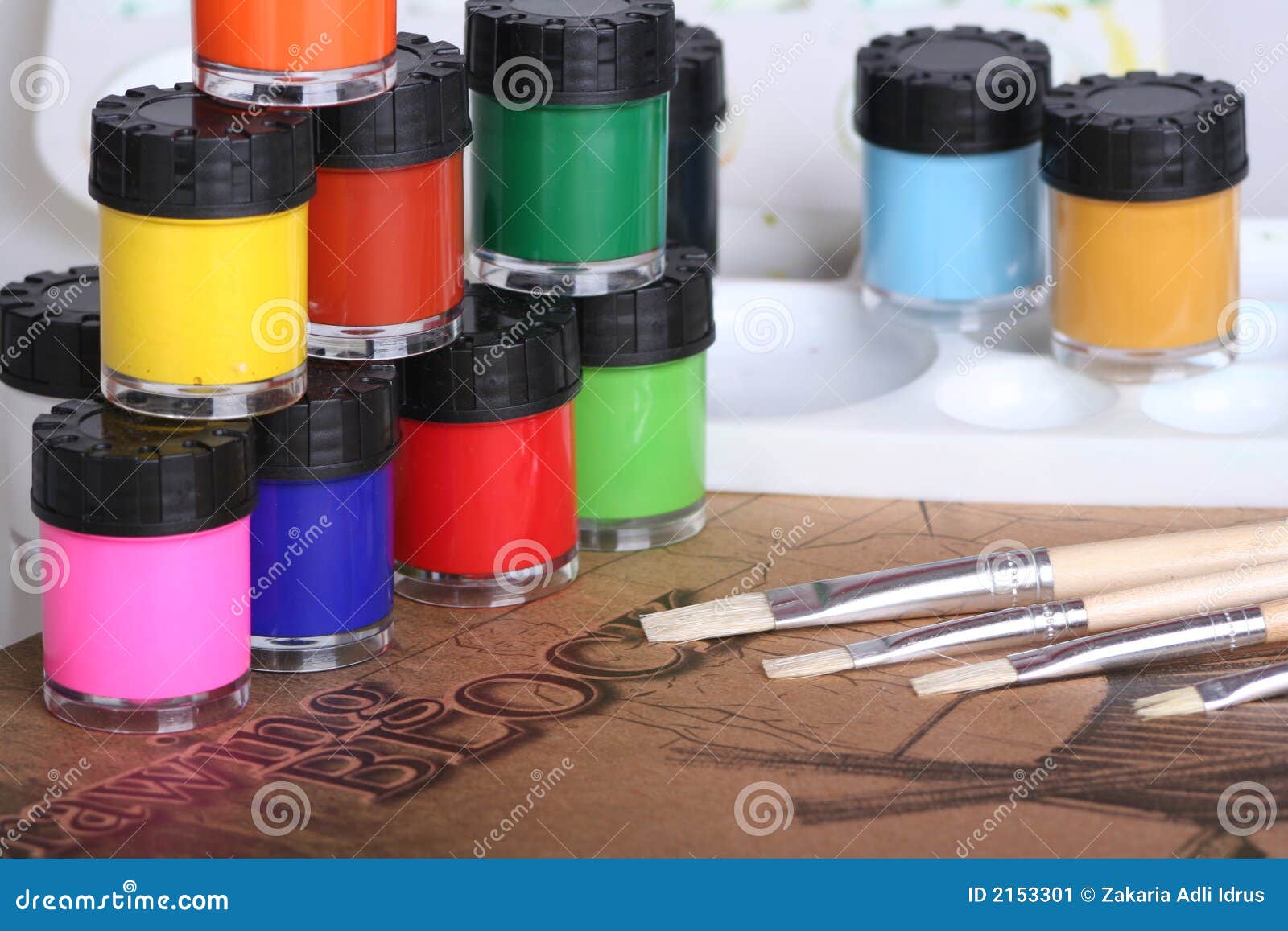 Water Color Painting Equipment Stock Image - Image of brushes, teenage ...