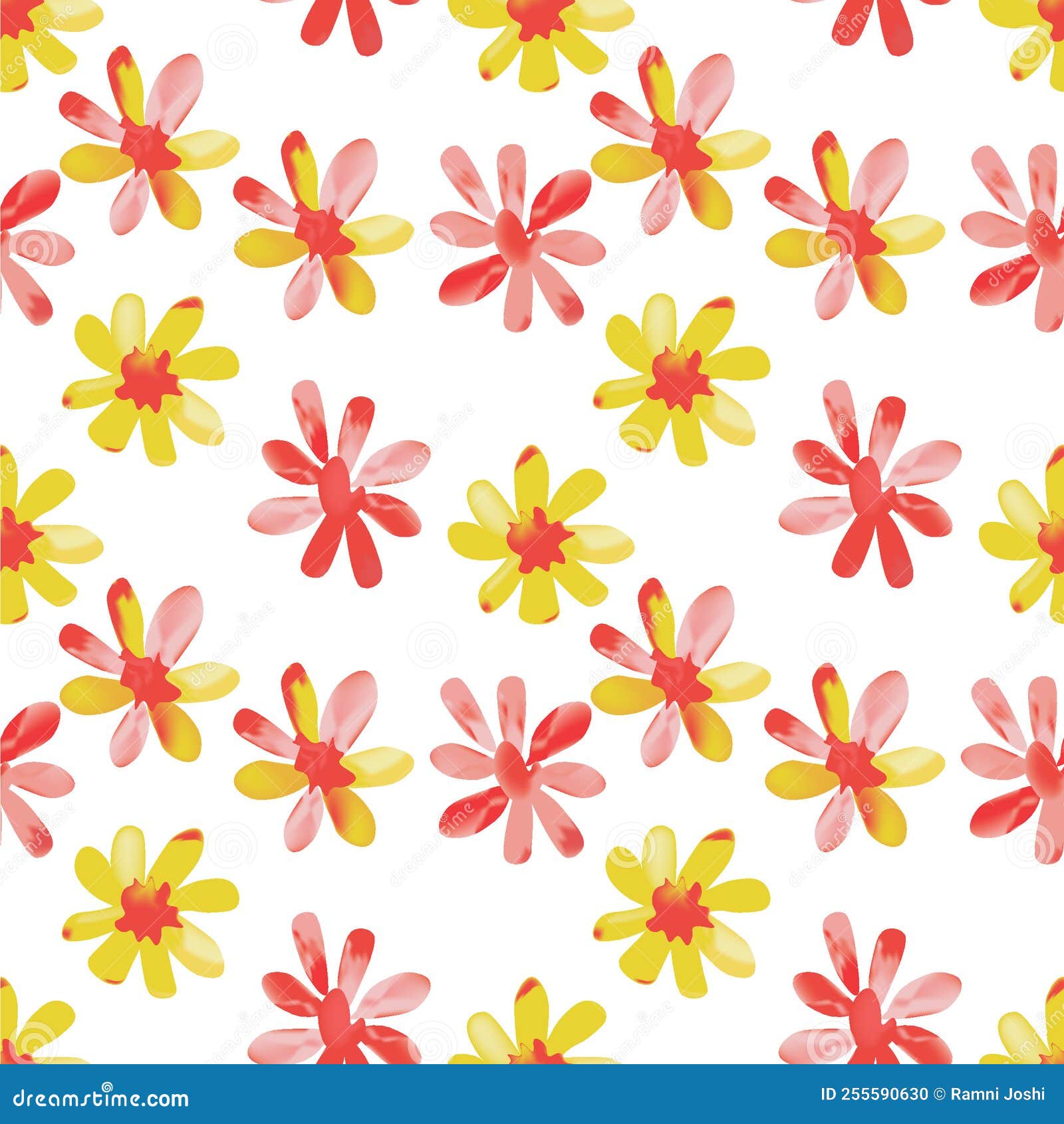 Water Color Seamless Floral Designs Surface Patterns Stock Illustration ...