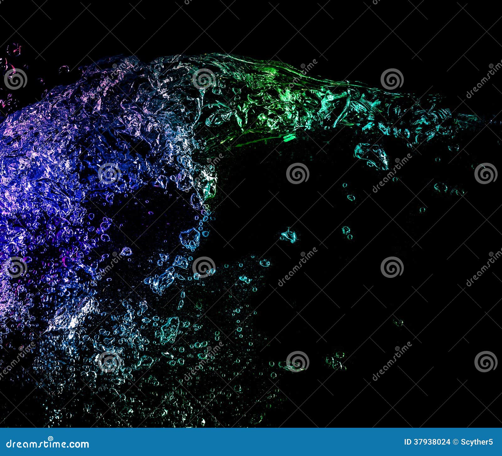 Water Color Splash with Bubbles Stock Photo - Image of closeup, falling ...