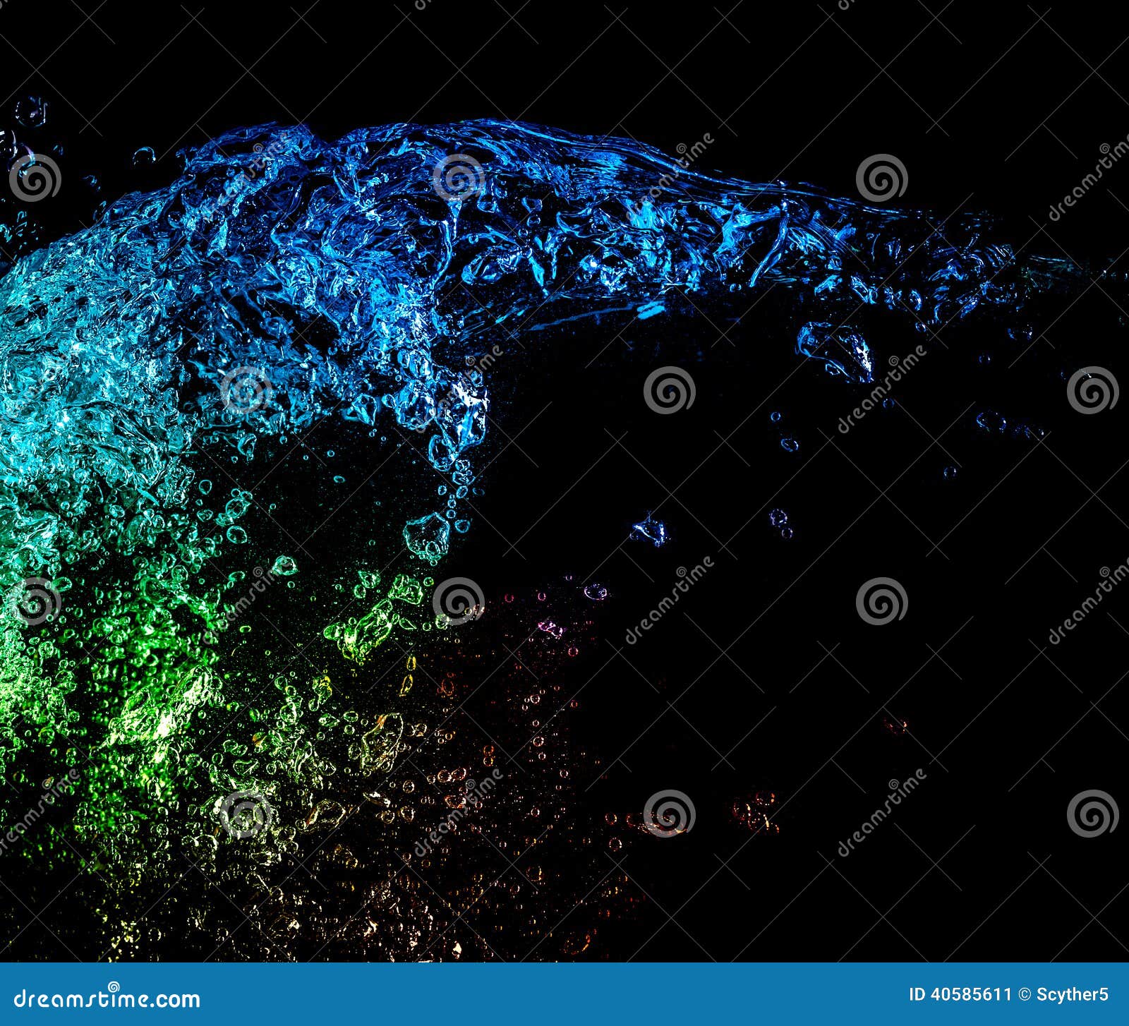 Water Color Splash with Bubbles Stock Image - Image of freshness ...