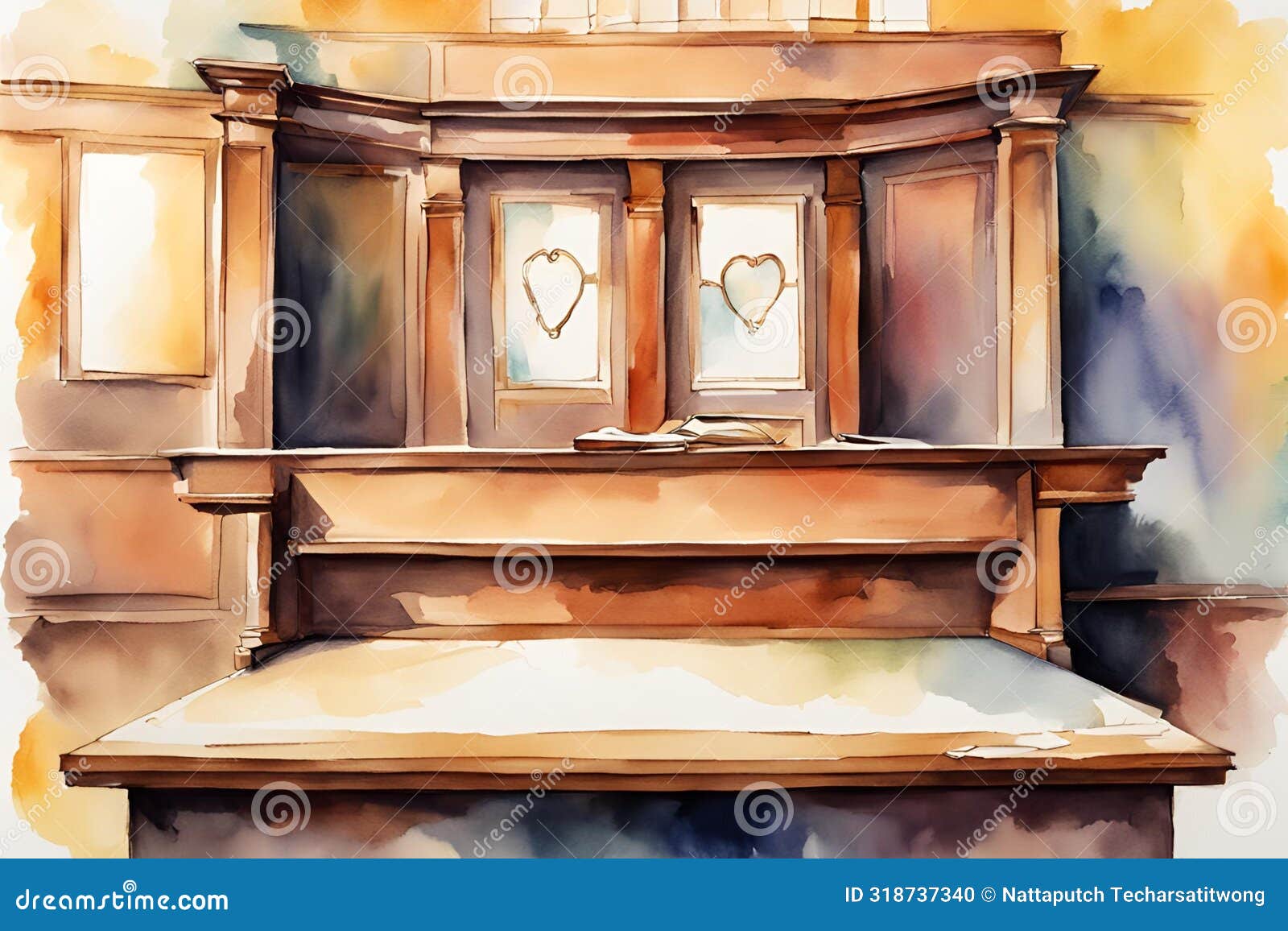 Water color witness stand stock illustration. Illustration of federal ...