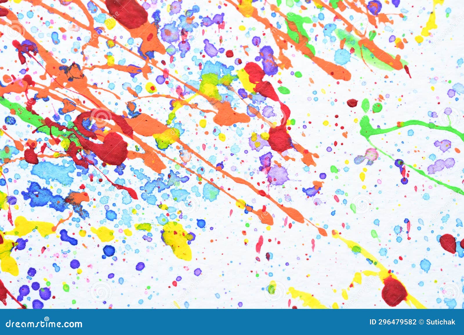 Water Colour Splash on White Paper, Colourful Art Design Stock Photo ...