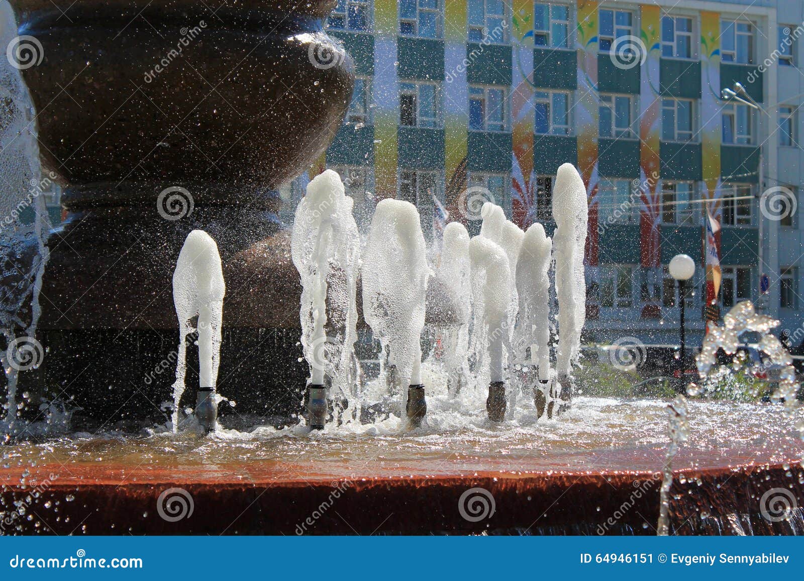 Water Columns from the Fountain Stock Image - Image of blue, stream ...