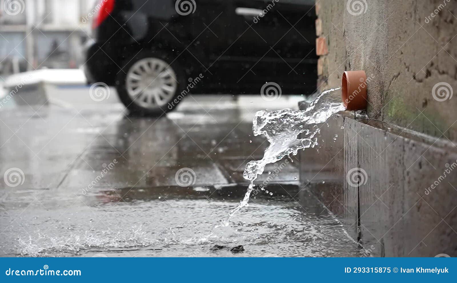 Water Comes Out of the Drain Pipe during Rain Stock Video - Video of ...