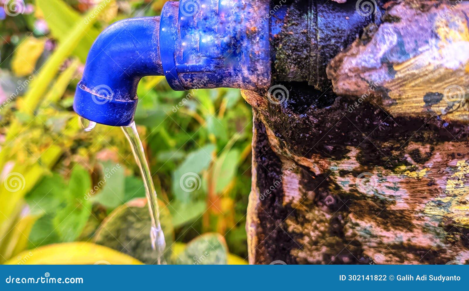 Water comes out of the tap stock photo. Image of bathroom - 302141822