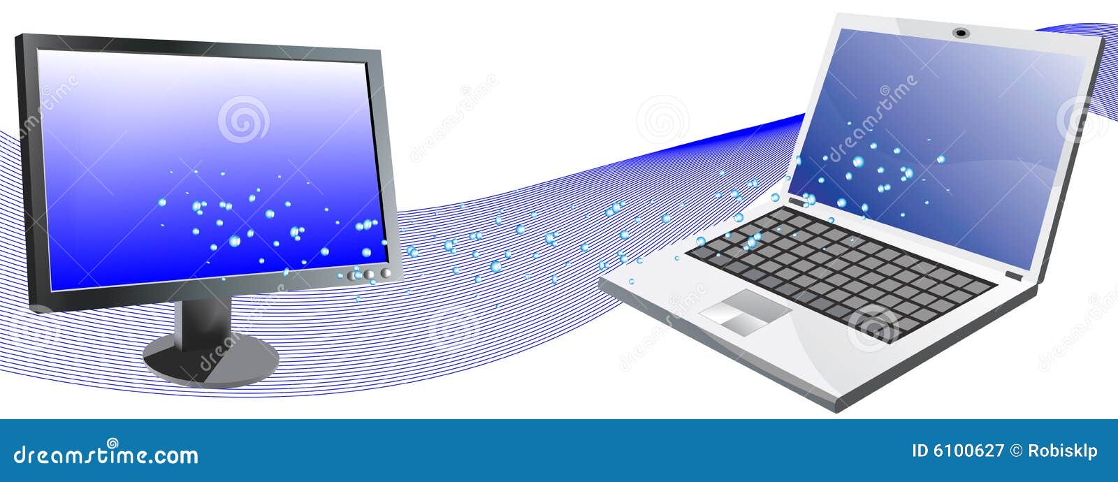 Water Coming from Computer To Monitor Stock Vector - Illustration of ...