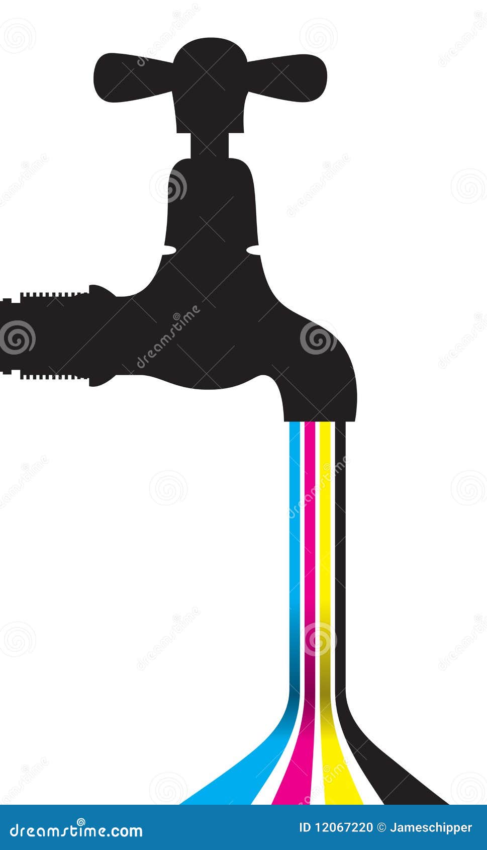 Water Coming Out a Tap Cmyk Color Stock Vector - Illustration of ...