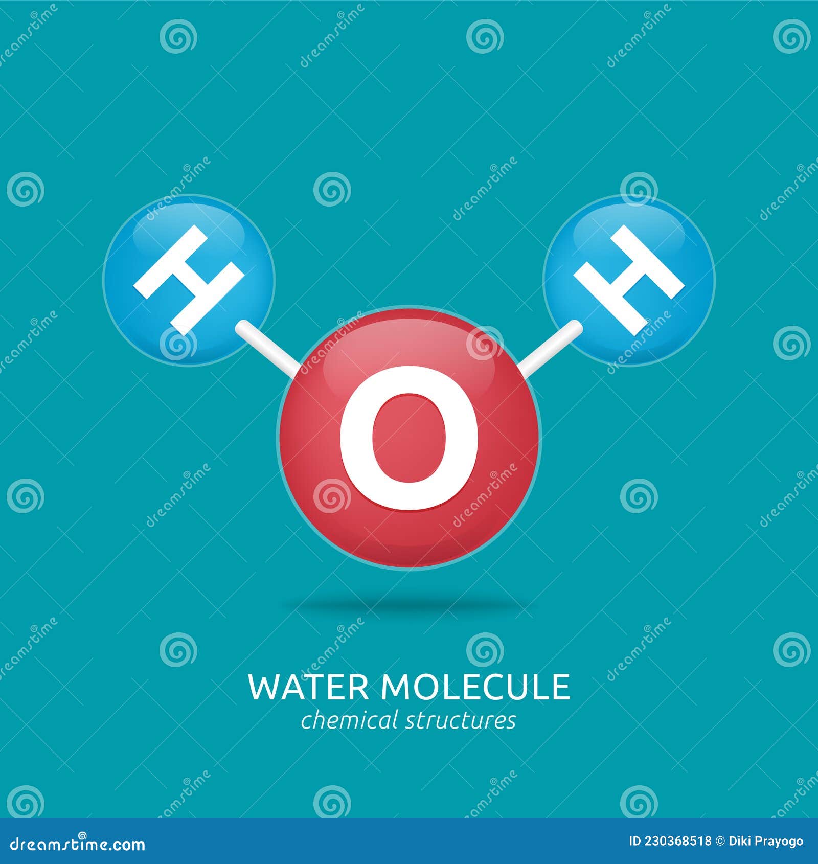 Water Compound Symbol, Chemical Structures Vector Illustration Stock ...