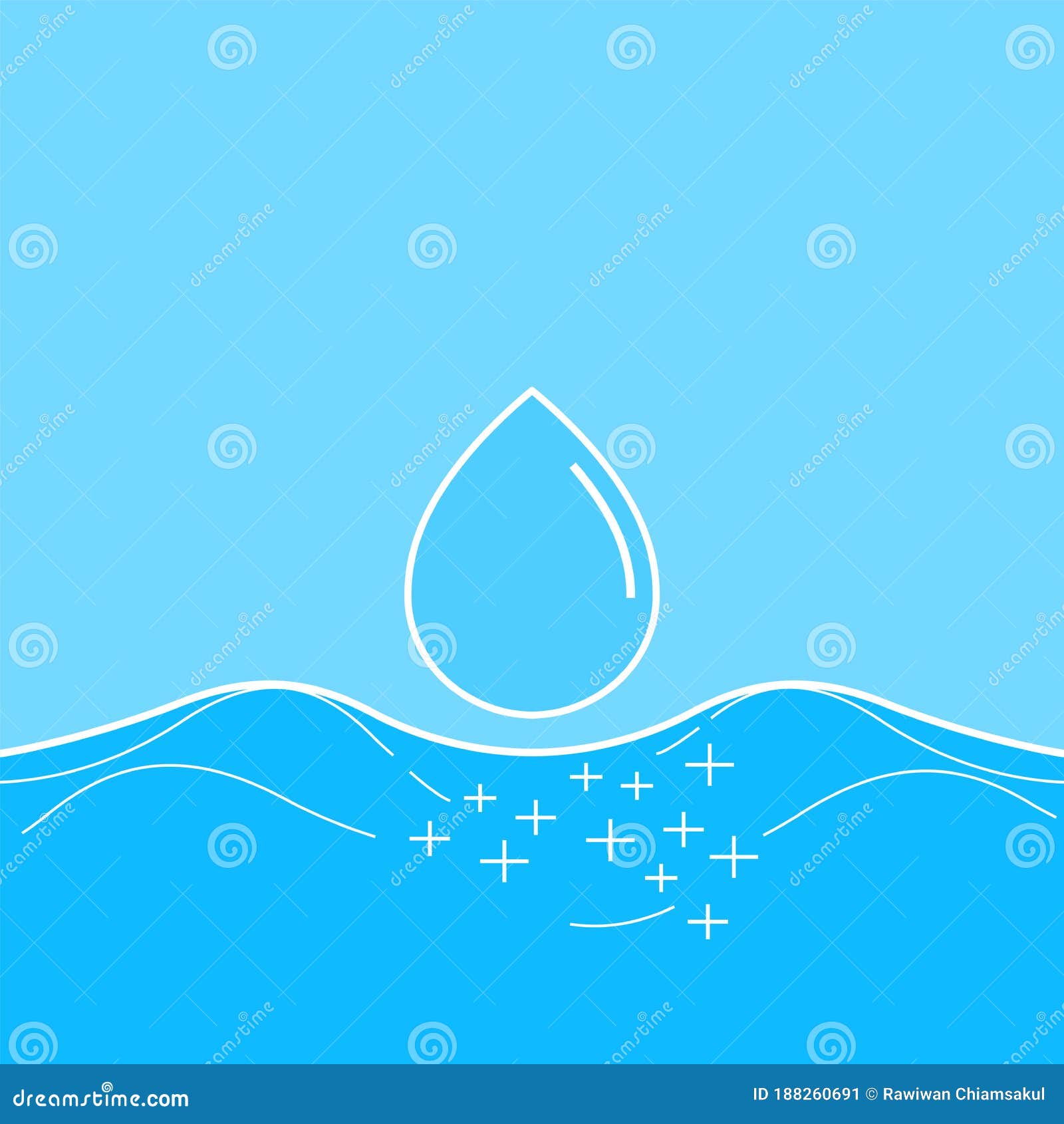 Clean Water Drop 2 stock vector. Illustration of icon - 188260691