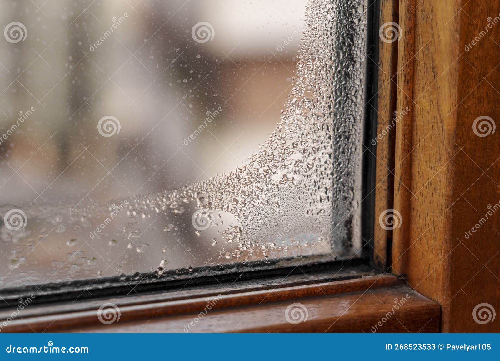 Water Condensation on Home Window Glass Stock Image - Image of misting ...