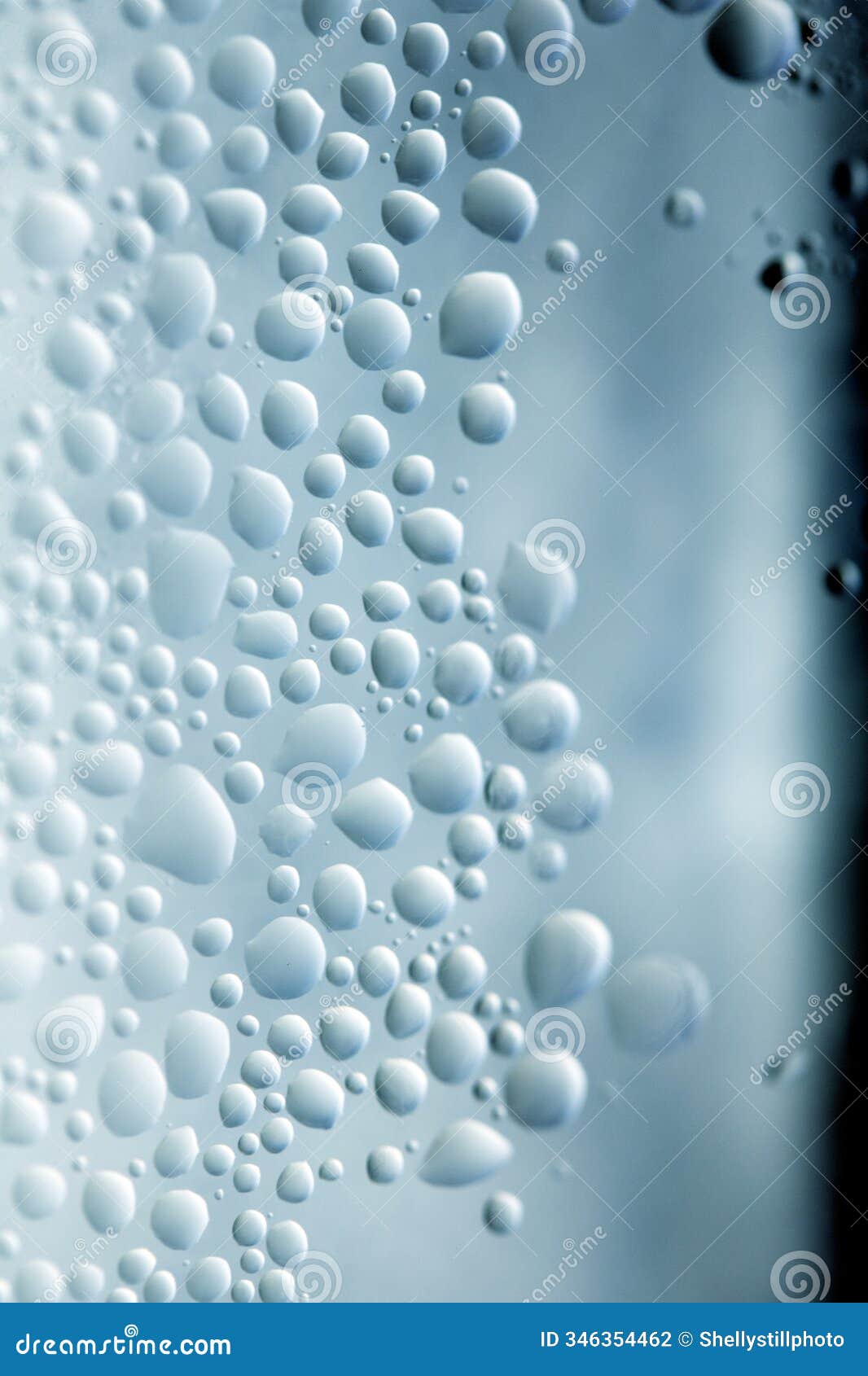 Water Condensation Small Bubbles Moisture on a Glass Window Close Up ...