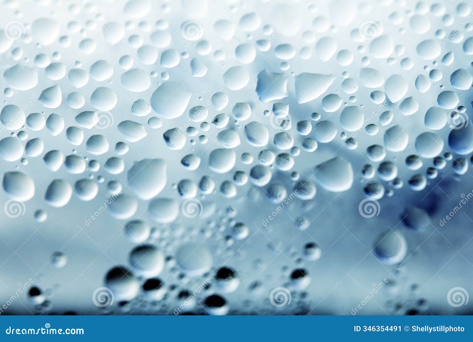 Water Condensation Small Bubbles Moisture on a Glass Window Close Up ...