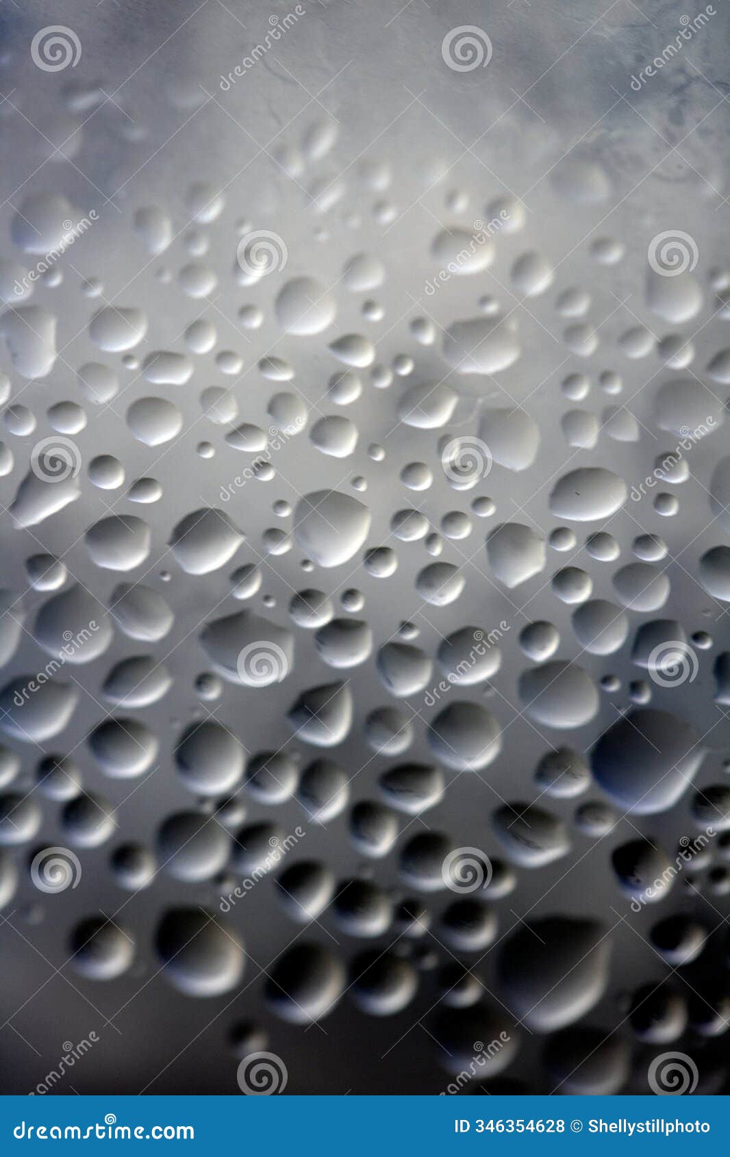 Water Condensation Small Bubbles Moisture on a Glass Window Close Up ...