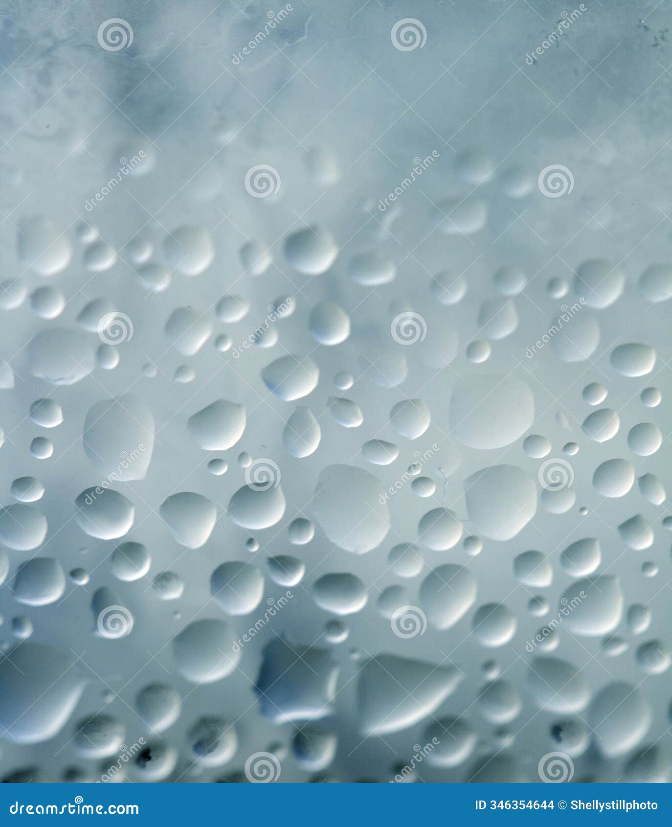 Water Condensation Small Bubbles Moisture on a Glass Window Close Up ...