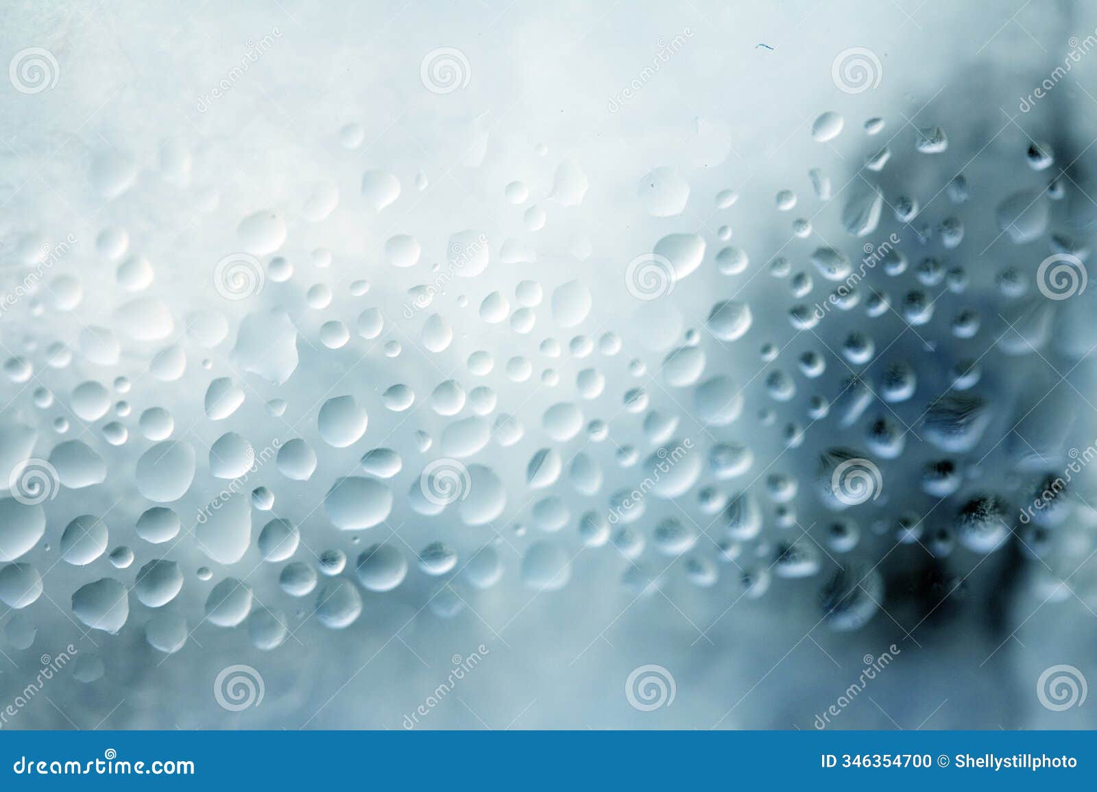 Water Condensation Small Bubbles Moisture on a Glass Window Close Up ...