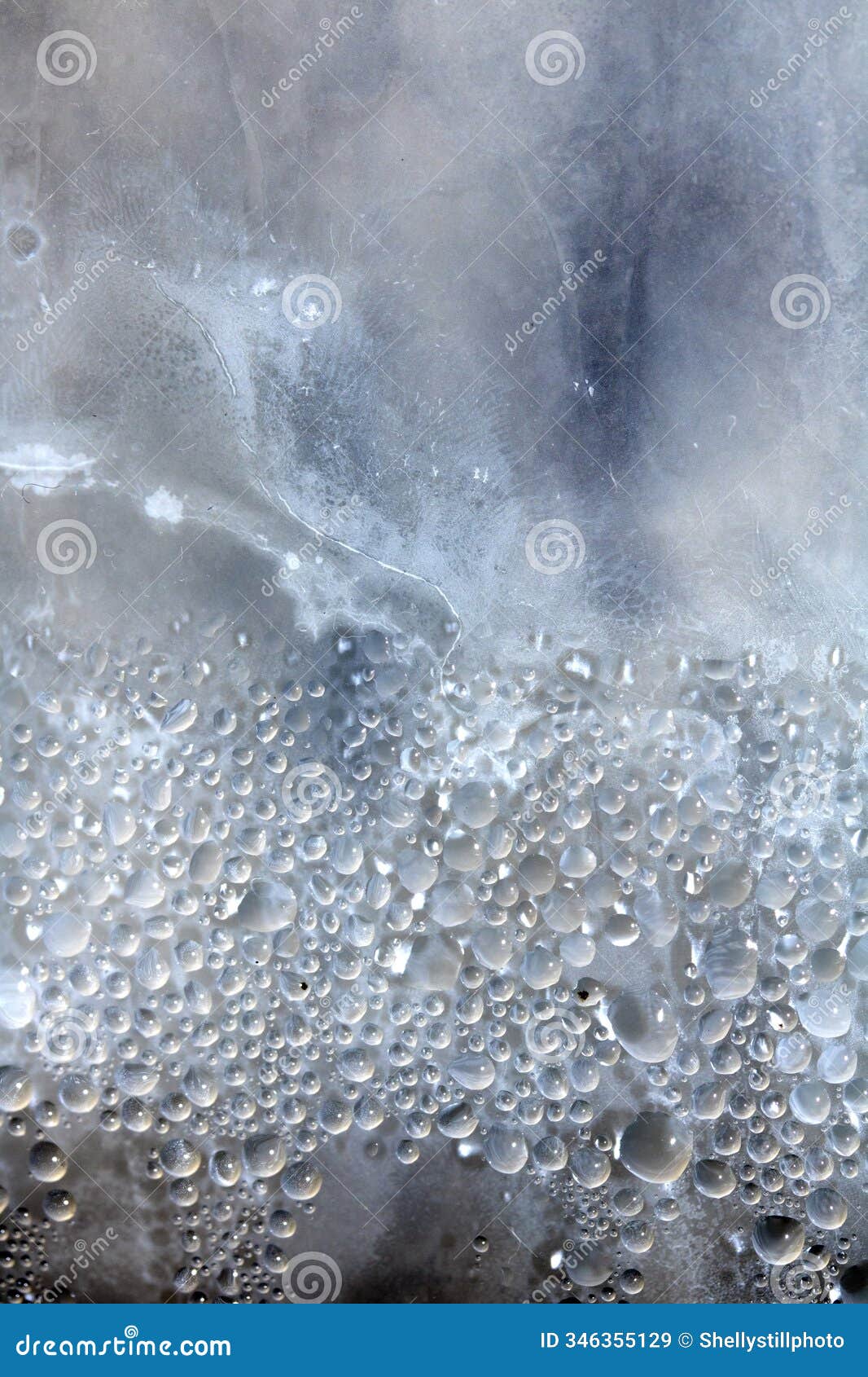 Water Condensation Small Bubbles Moisture on a Glass Window Close Up ...