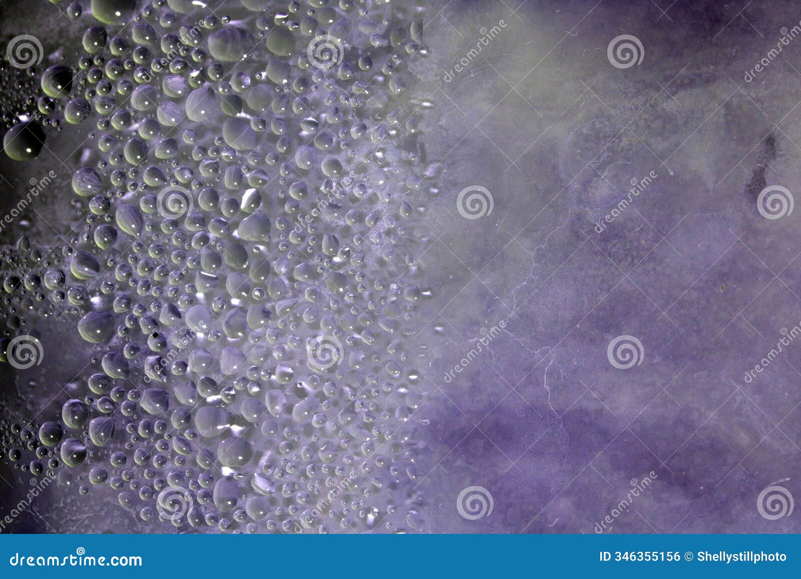 Water Condensation Small Bubbles Moisture on a Glass Window Close Up ...