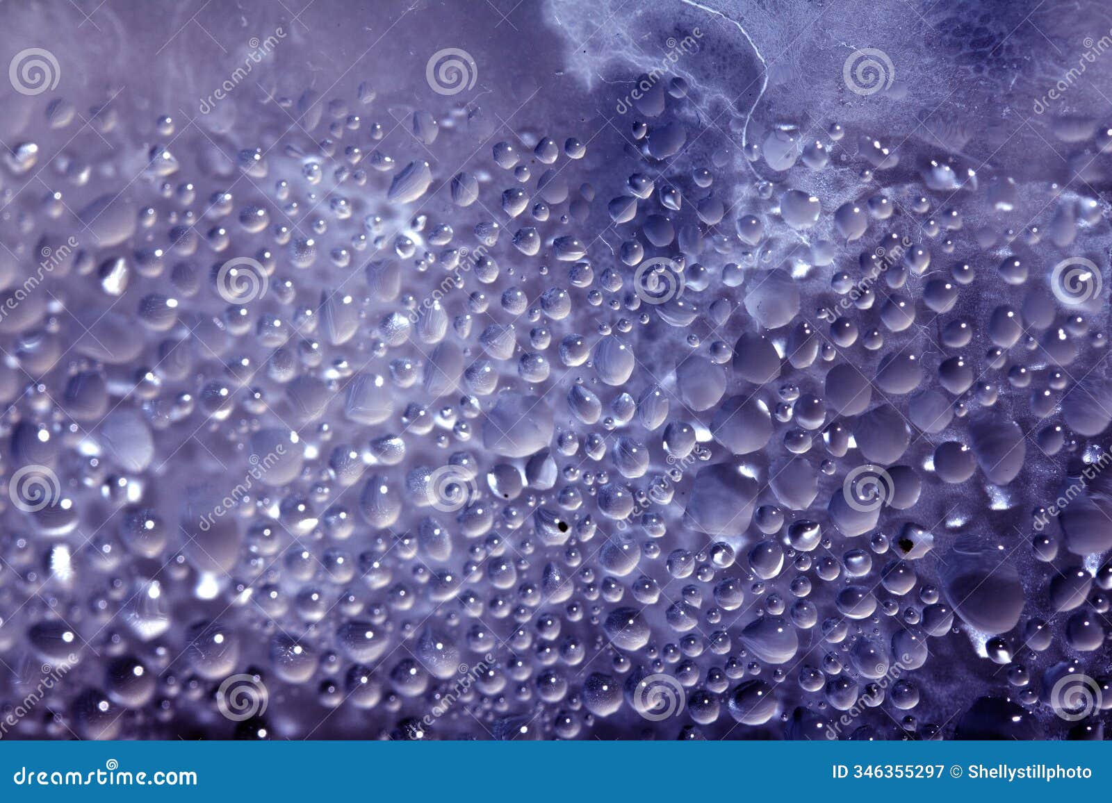 Water Condensation Small Bubbles Moisture on a Glass Window Close Up ...