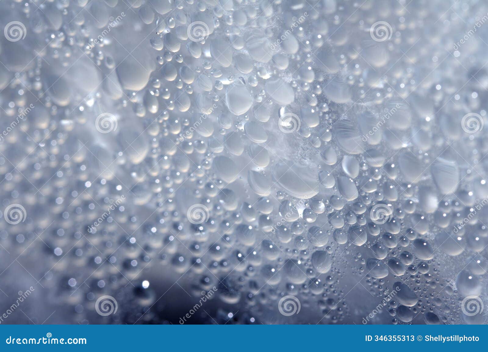 Water Condensation Small Bubbles Moisture on a Glass Window Close Up ...