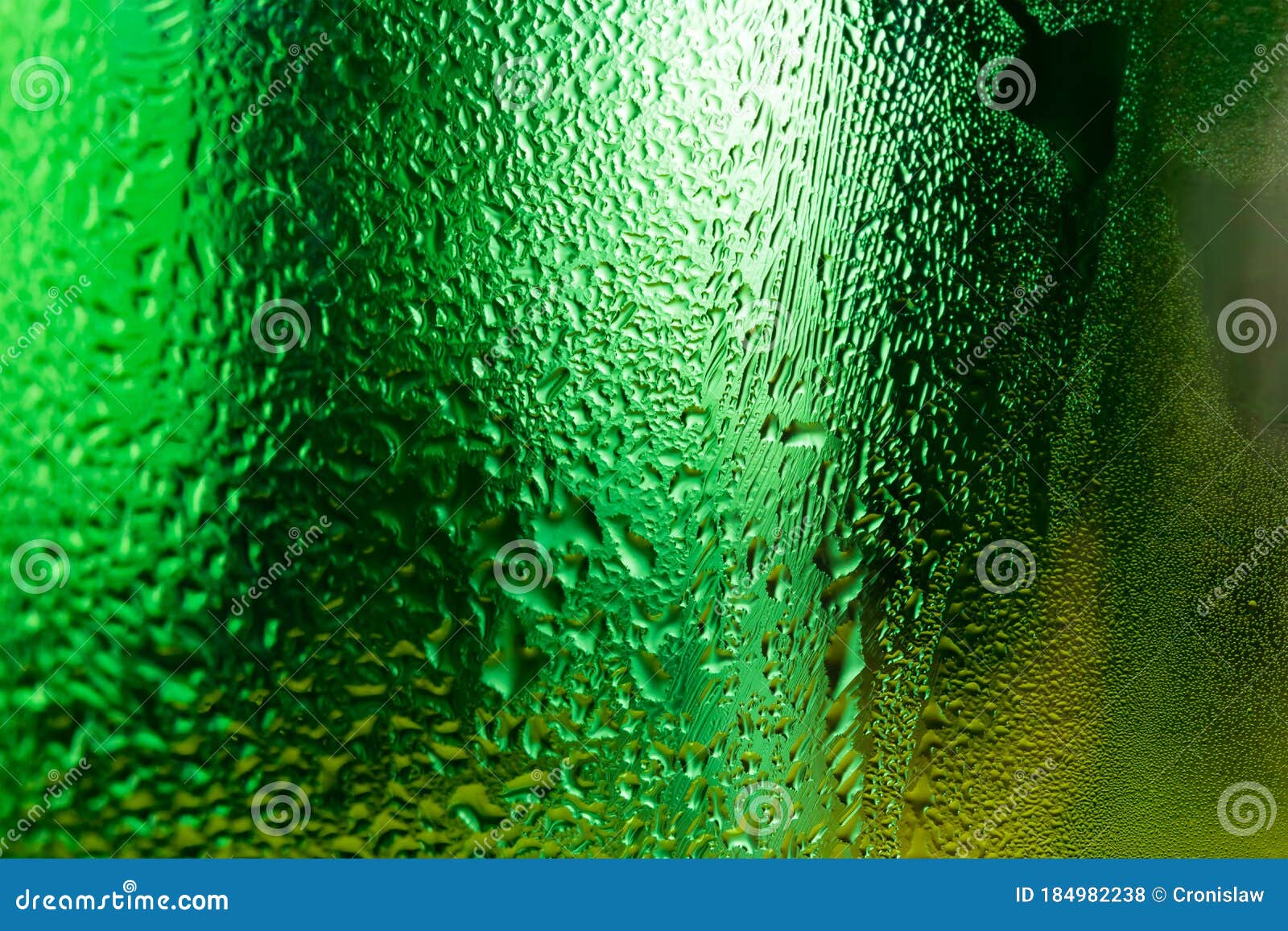 Water Condensed on Green Glass Surface Background Stock Photo - Image ...