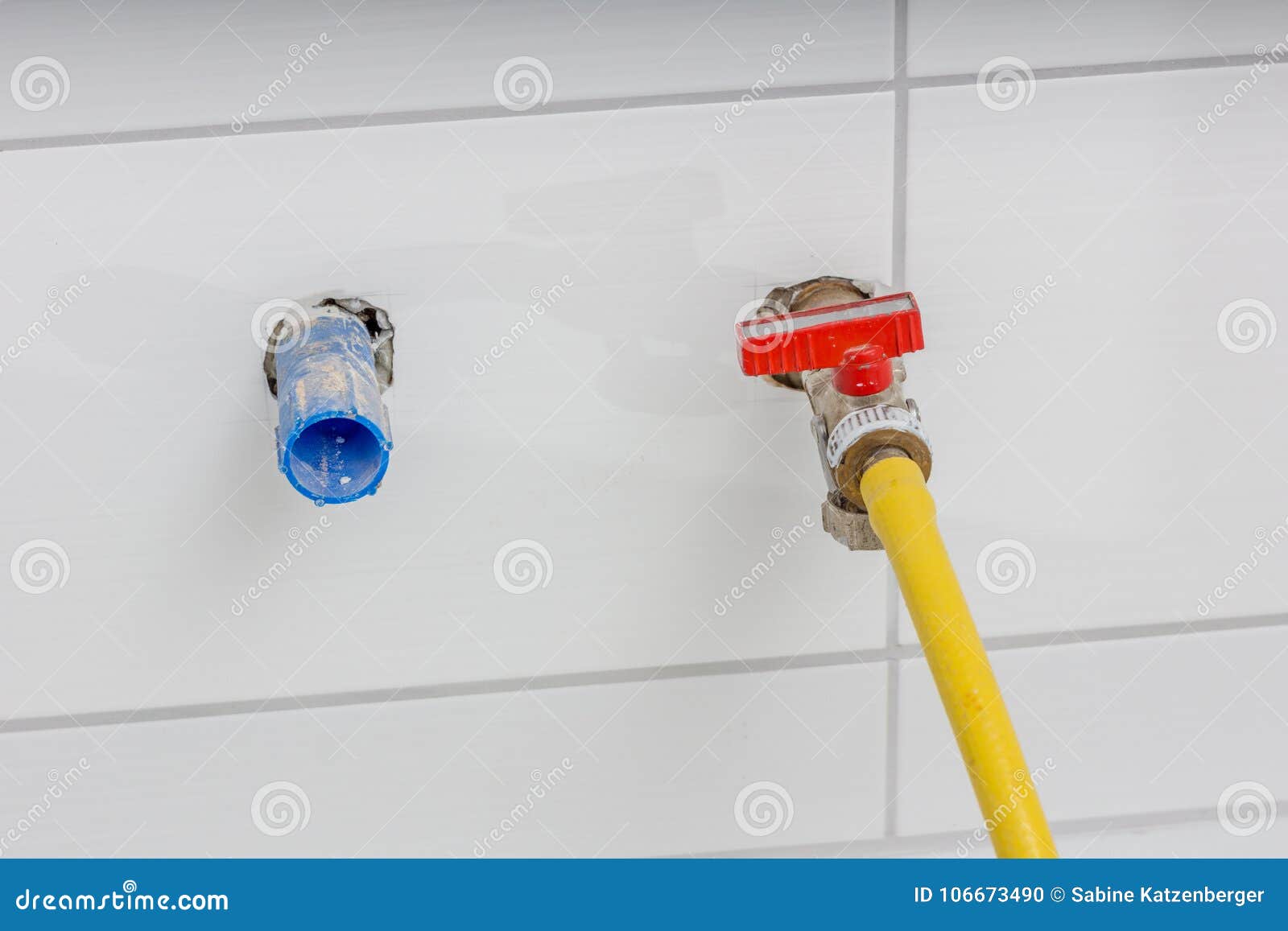 Water Connections in a New Bathroom Stock Photo - Image of bathroom ...