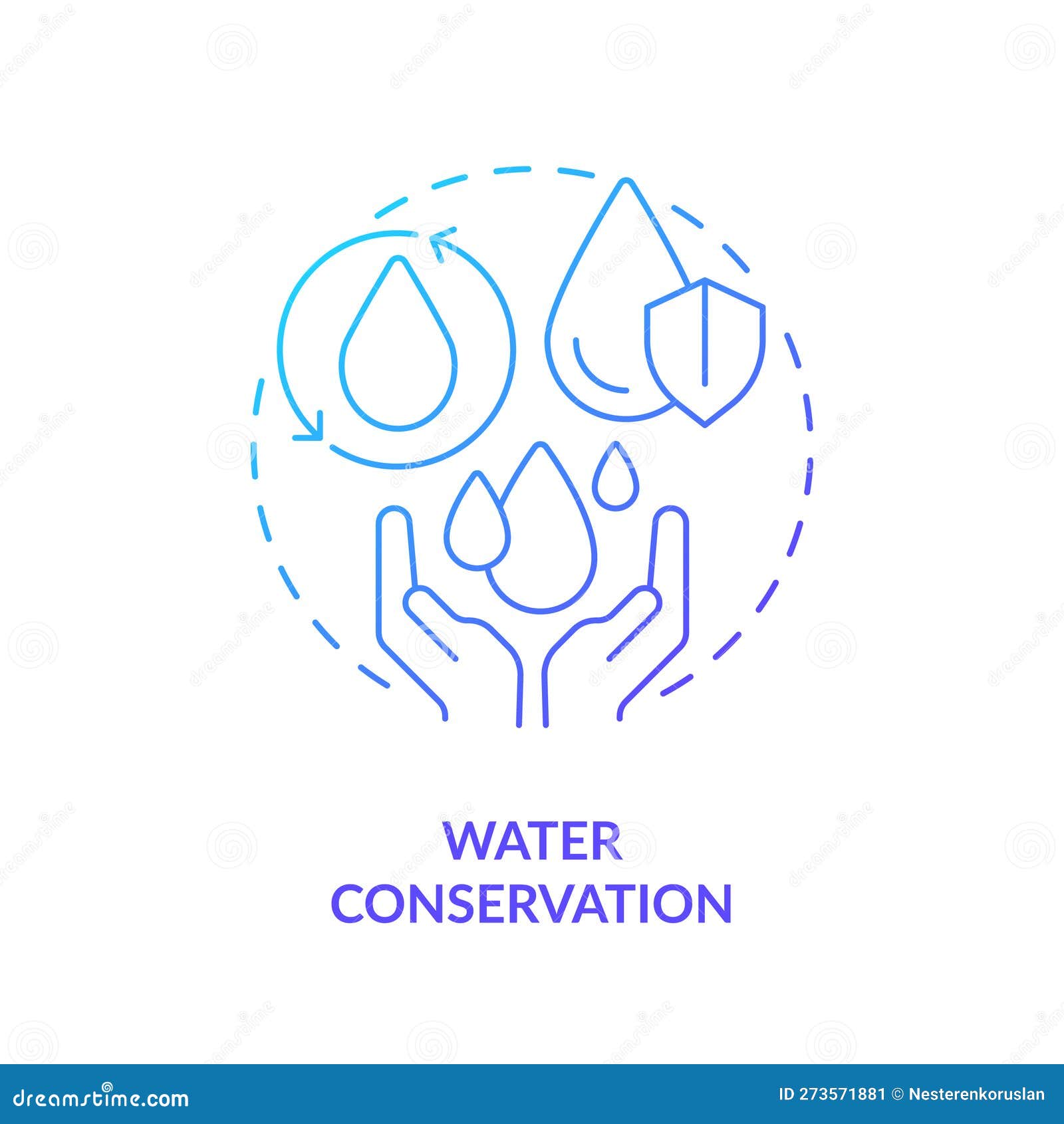Water Conservation Blue Gradient Concept Icon Stock Vector ...