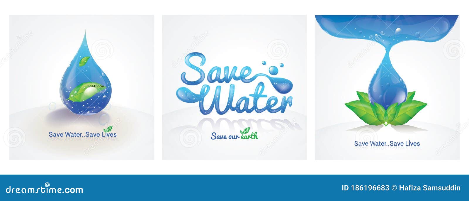 Water Conservation Concept. Vector Illustration Decorative Design Stock ...