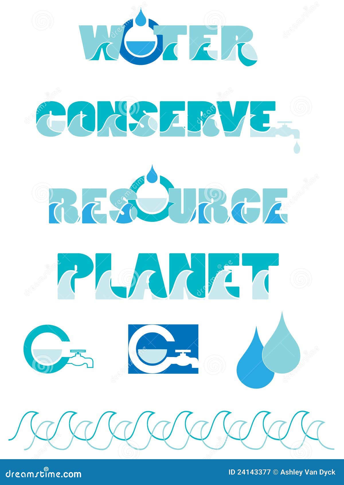 Water Conservation Graphics Stock Vector - Illustration of ocean ...