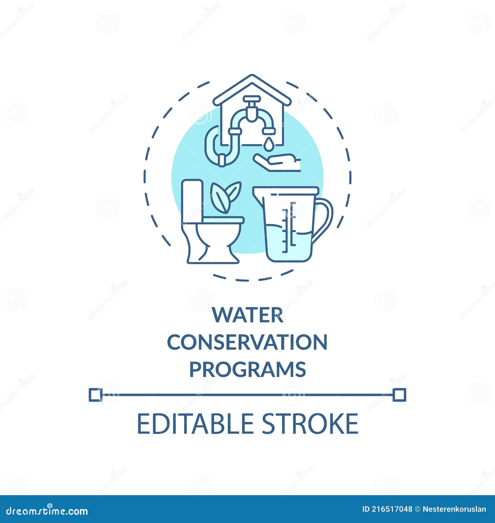 Water Conservation Programs Concept Icon Stock Vector - Illustration of ...